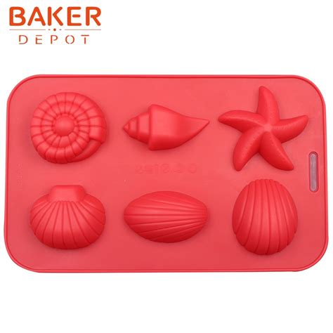 실리콘 케이크 금형 6 구멍 실리콘 초콜릿 금형 불가사리 쉘 크래커 수제 비누 금형 Cdsm 121soap Mouldschocolate Moldsilicone Cake