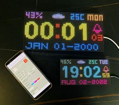 Cool Digital Clock Ntp Alarm Clock Rbg Matrix Led Display Esp8266 Electronic Diy Cool Toy T