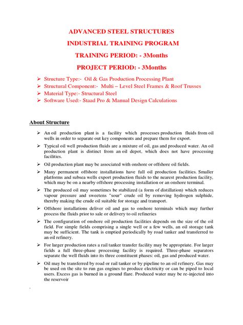 Advanced Steel Structures Training Program Pdf Hydrocarbons