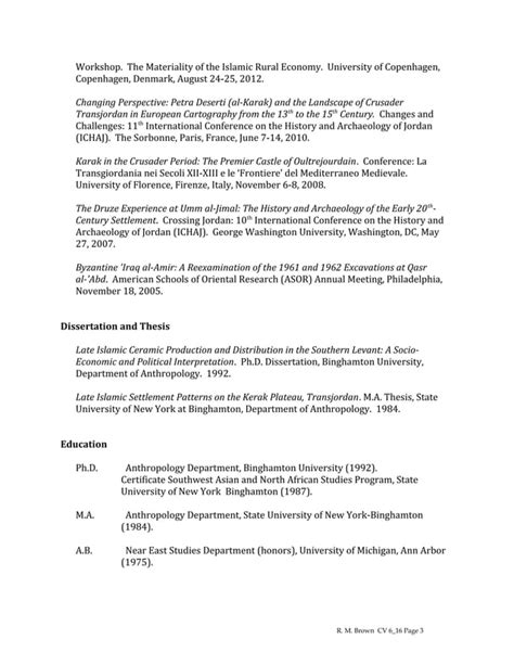 Rmbrown Cv Summary Doc