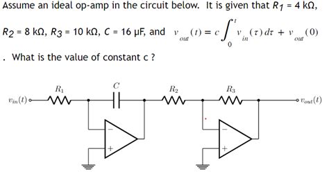 solved assume an ideal op amp in the circuit below it is