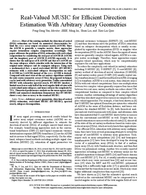 3 doa est array geometry pdf matrix mathematics complex number