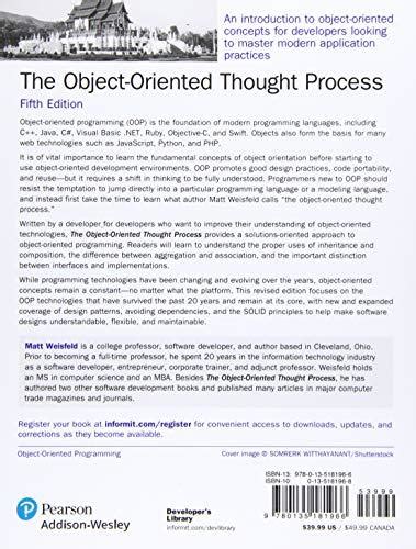 Object Oriented Thought Process The Developers Library Formato