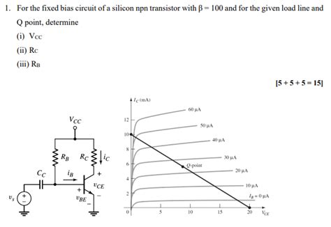 Solved For The Fixed Bias Circuit Of A Silicon Npn Chegg