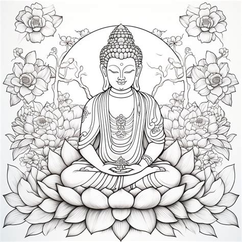 Buddha Coloring Page Angeli Adesivi Kunst