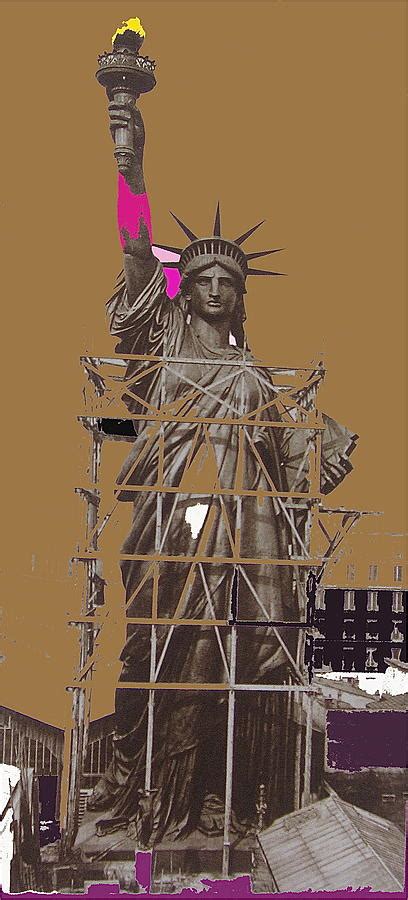 Statue Of Liberty Being Built 1876 1881 Paris Collage Pierre Petit