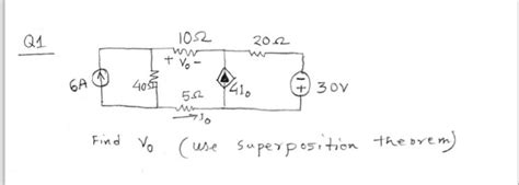 Solved Find V Use Superposition Theorem Chegg