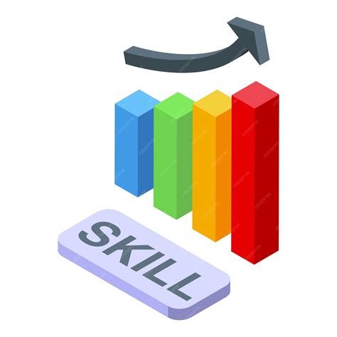 Premium Vector Skill Graph Chart Icon Isometric Vector Level Training Advanced Test