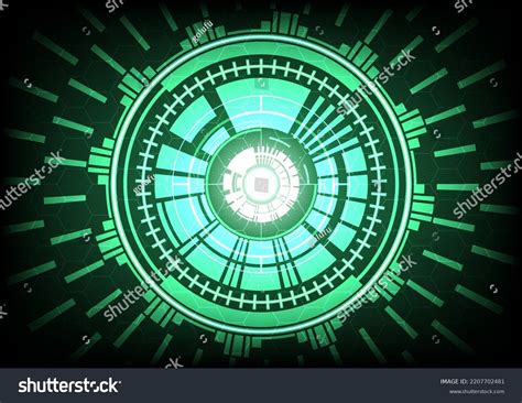 Green Digital Tech Circle Background Stock Vector Royalty Free 2207702481 Shutterstock