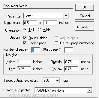 Adobe PageMaker क File Menu क एक एक Options क जन GUDTECHS