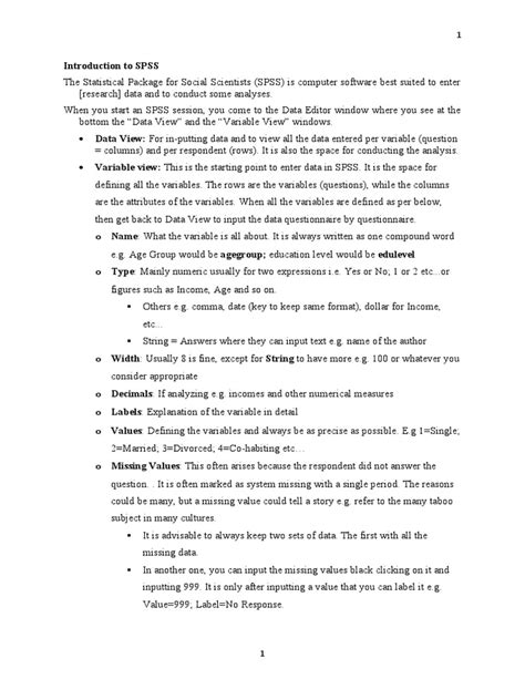 Spss Notes Pdf Spss Categorical Variable