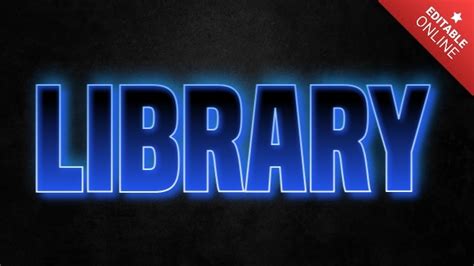library dark blue text effect generator