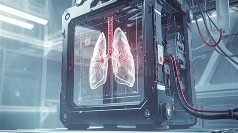 Advanced Medical Technology Concept With Futuristic Bioprinter In High Tech Laboratory Stock