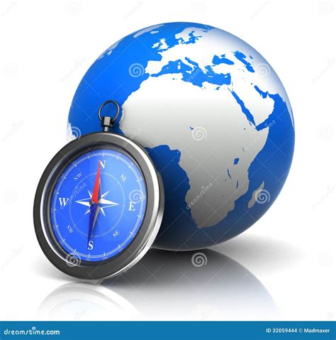 Compass And Globe Stock Illustration Illustration Of Compass 32059444
