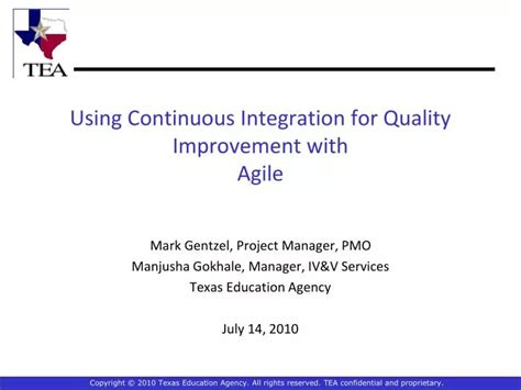 PPT Using Continuous Integration For Quality Improvement With Agile PowerPoint Presentation