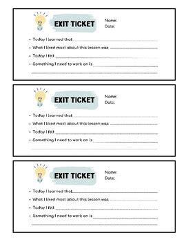 5 Exit Slip Templates For Any Subject Printable By Elevate Your Success
