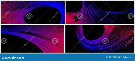 Distorted And Deformed Lines Vector Abstract Background Curvature Of Space 3d Linear Flow
