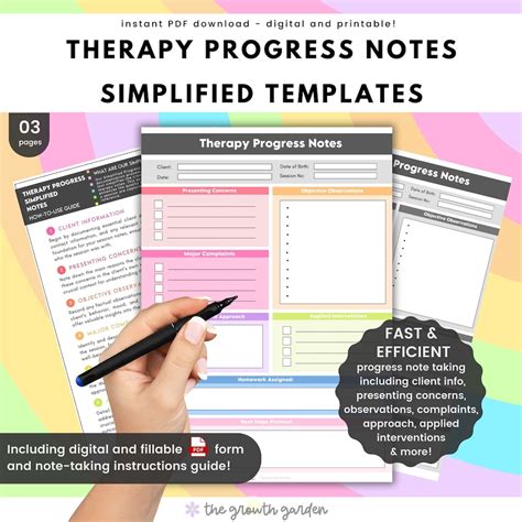 Therapy Progress Notes Template Simplified Version Therapy Session Documentation