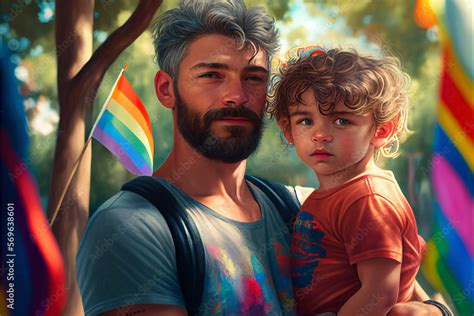 Father S Day Gay Father With His Son Lgbtq Friendly Single Parent Surrogate Adoption Gay