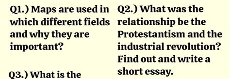begin{tabular} { l l } q1 maps are used in and q2 what was the whi