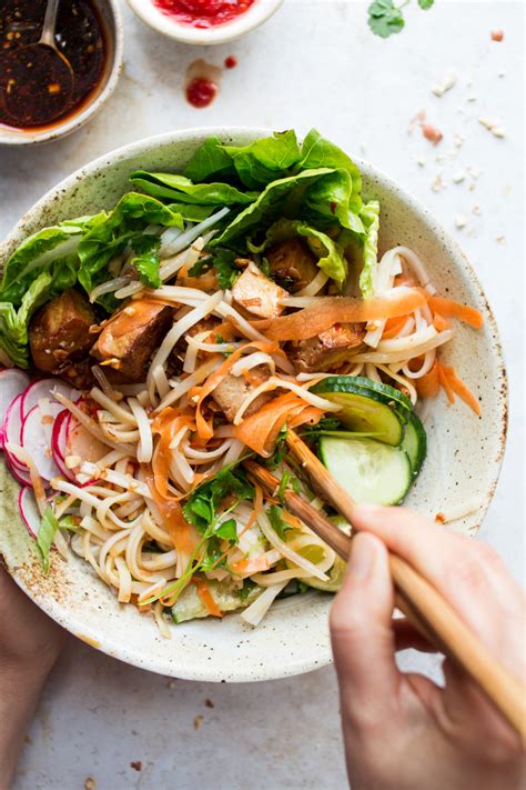 Vegan Bun Noodles With Tofu Lazy Cat Kitchen