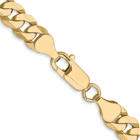 10k Gold 675mm Beveled Curb Link Chain