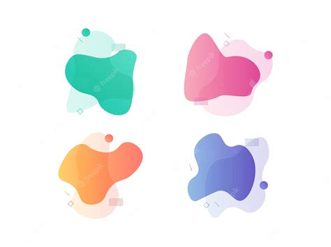 모양 유기 얼룩 및 추상 현대 모양 세트 프리미엄 벡터