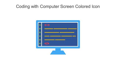 Coding With Computer Screen Colored Icon In Powerpoint Pptx Png And