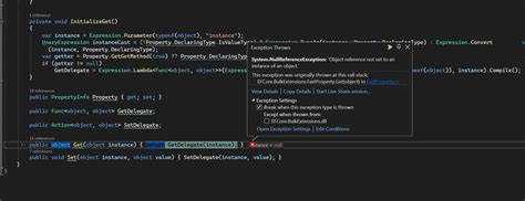 nullreferenceexception in fastproperty cs · issue 690 · borisdj efcore