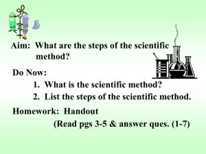 Scientific Method Quiz PART Match The Following