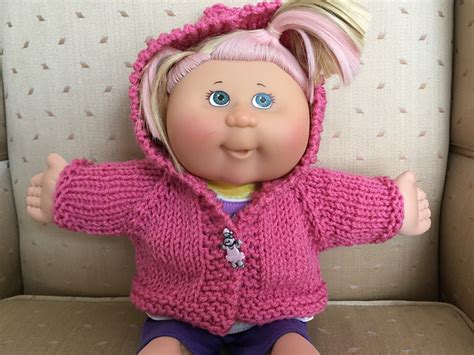 Ravelry Hooded Sweater For A Cabbage Patch Doll Pattern By Janice Helge