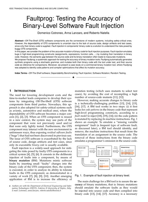 Pdf Faultprog Testing The Accuracy Of Binary Level Software Fault Injection
