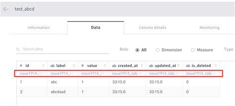 The Column Names Of The Datasource And Metadata That Are Created After
