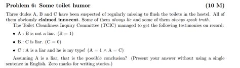 Solved Answer The Questionproblem 6 Some Toilet Humorthree