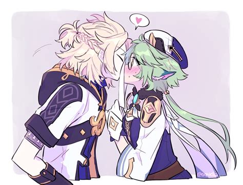 Albedo And Sucrose Genshin Impact Drawn By Maoexpuella Danbooru