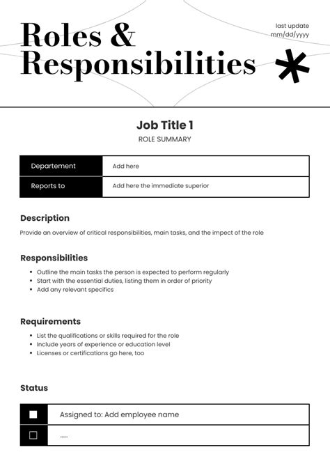 roles responsibility example diagram template venngage