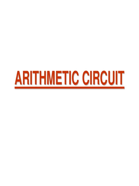 Arithmetic Circuit Eeng Pdf Subtraction Numbers