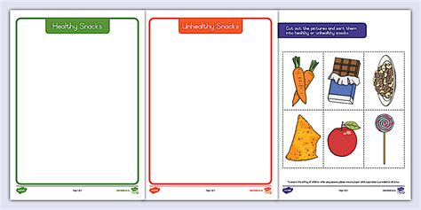Grade R Data Handling Healthy Snacks Sorting Activity
