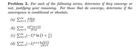 Solved Problem For Each Of The Following Series Chegg