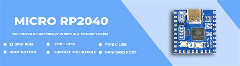 Micro Rp2040 2mb Flash Mcu Board Based On Raspberry Pi Rp2040