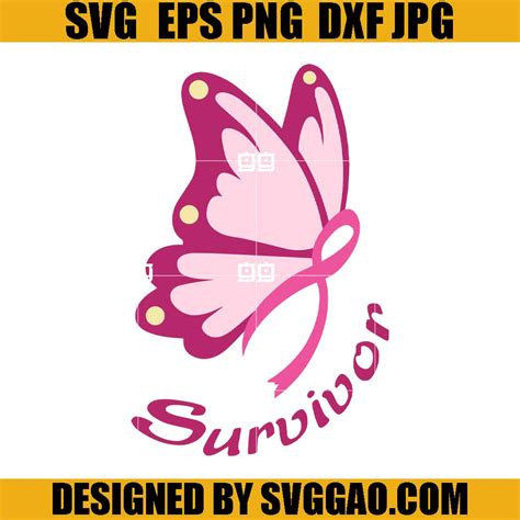 Cancer Survivor Svg Butterfly Riboon Pink Svg Cancer Breast Awareness
