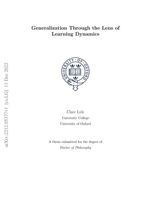 Pdf Generalization Through The Lens Of Learning Dynamics