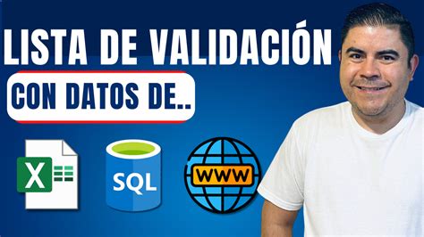 lista de validación con datos de excel sql y la web usando power