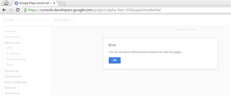 Google Api You Do Not Have Sufficient Permissions To View This Page Stack Overflow