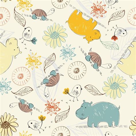 Premium Vector Seamless Pattern With Animals Premium Vector Seamless Pattern With Animals