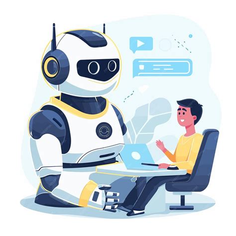 Tiny People Chatting With Chatbot On Computer Premium Ai Generated Vector