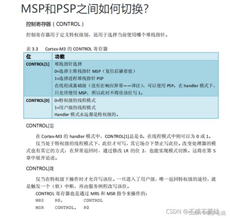 关于cortex m系列单片机的一些笔记及思考 stm32 msp psp csdn博客