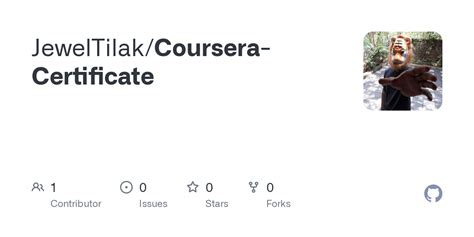 Github Jeweltilakcoursera Certificate