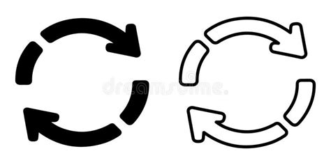 Circle Arrow Icon Set Symbol Of Reload Refresh Loading Recycle And