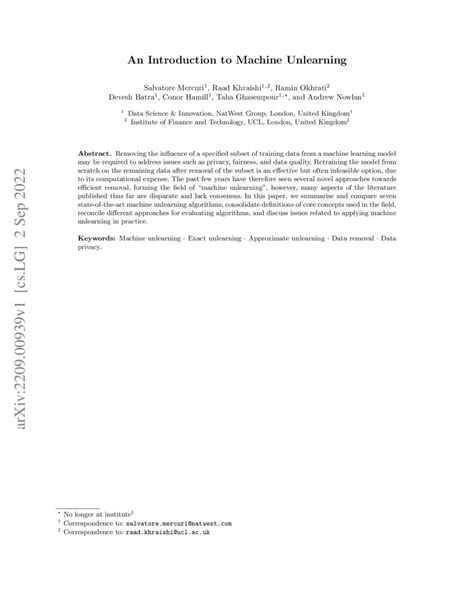 An Introduction To Machine Unlearning Deepai